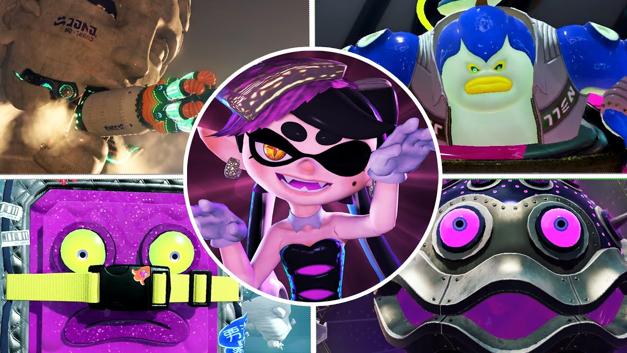 Splatoon 1 & 2 & Octo Expansion All Bosses Fight (No Damage) - YouTube