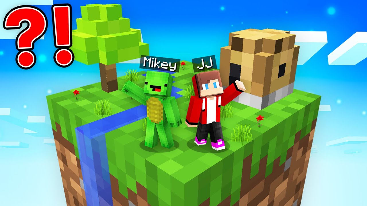 JJ and Mikey Survive On ONE BLOCK in Minecraft ! - Maizen - YouTube