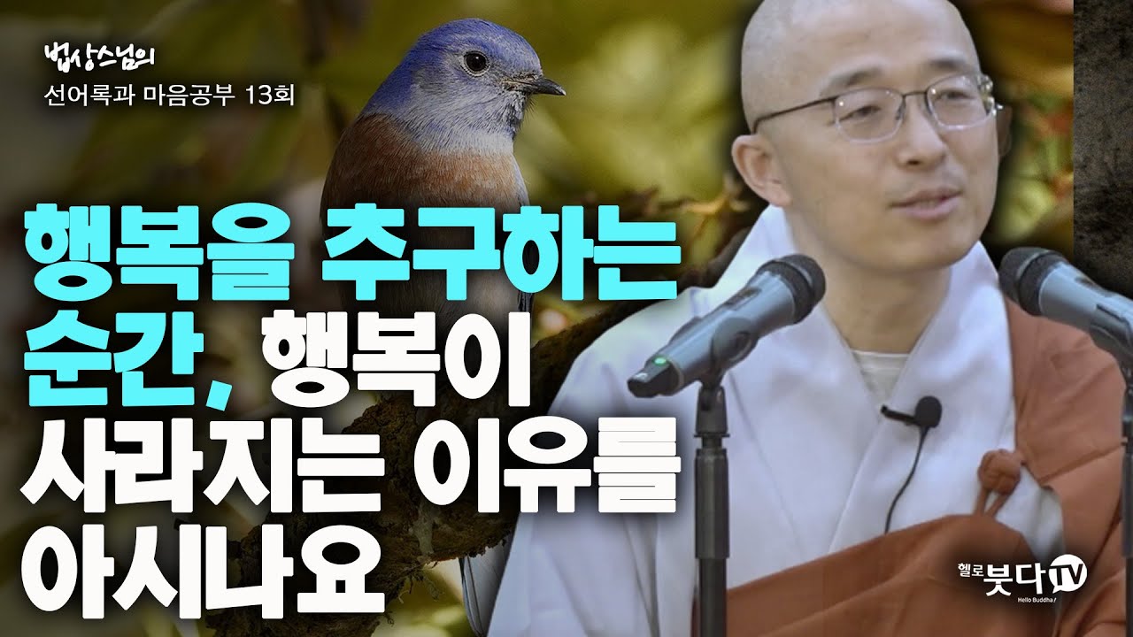 행복을 추구하는 순간 행복이 사라지는 이유를 아시나요 법상스님의 선어록과 마음공부13회7 1 행복명상 인생상담 마음공부