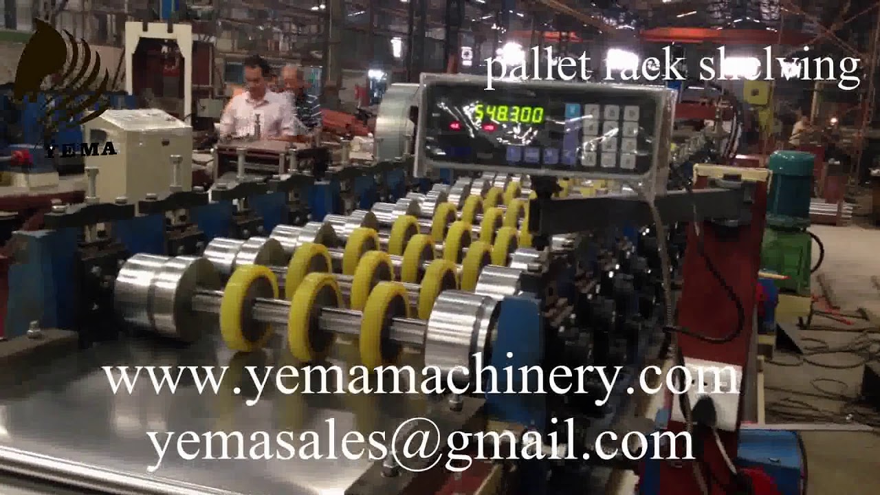 YEMA ROLL FORMING MACHINE TO PRODUCE SUPERMARKET PALLET RACK SHELVES ...