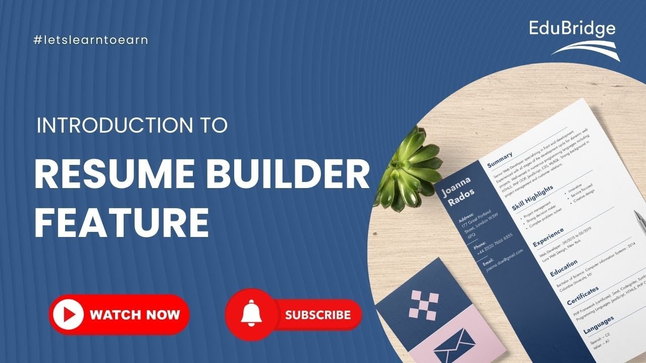 Introduction to Resume Builder Feature - YouTube