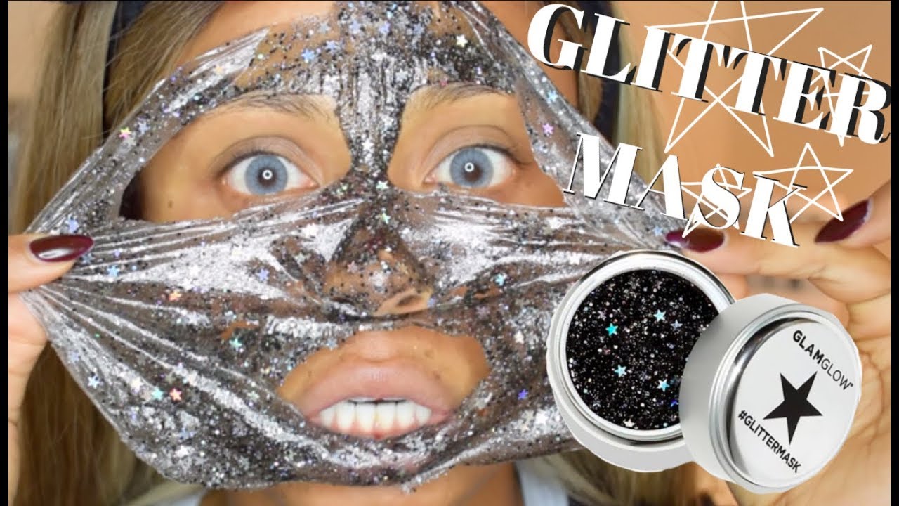 GLITTER GLAM GLOW FACEMASK | TRY ON & REVIEW - YouTube