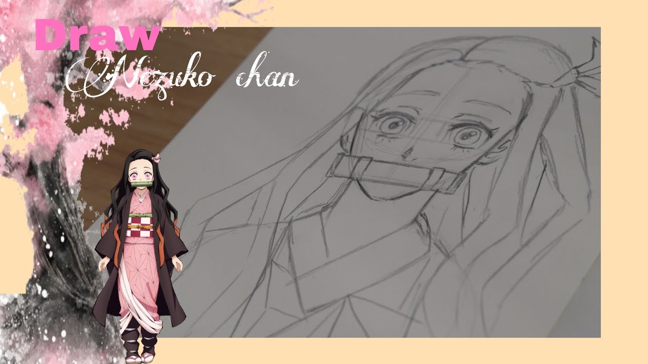 How to draw Nezuko step-by-step | رسم نيزيكو خطوة بخطوة - YouTube