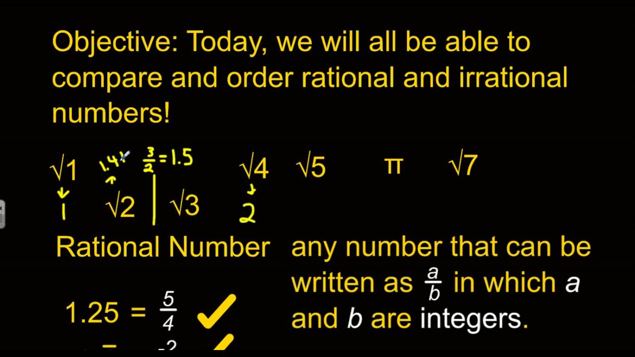 Comp Order Rational & Irrational #s - YouTube