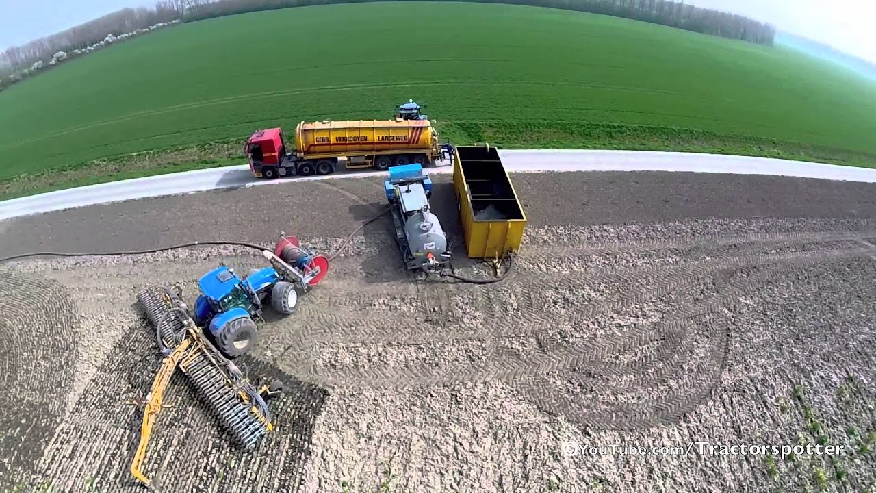 Injecting slurry with umbilical system / Sleepslang bemesten ...