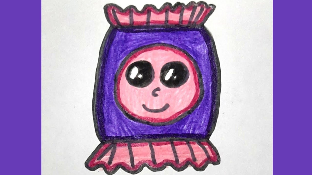 How to draw a cute Candy Packet - YouTube