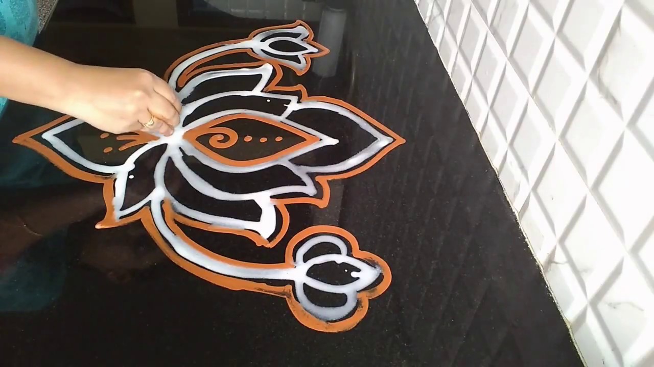 How to draw simple maa kolam - YouTube
