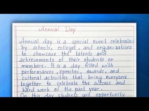Write a short essay on Annual Day | Essay Writing - YouTube