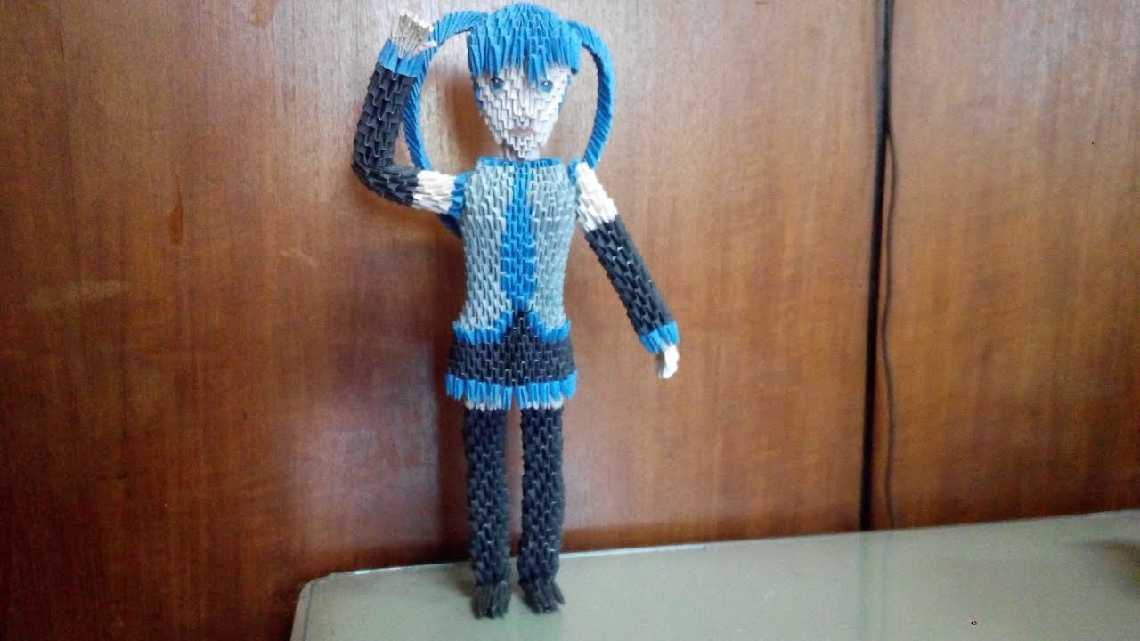 tutorial paper craft 3d origami hatsune miku - YouTube