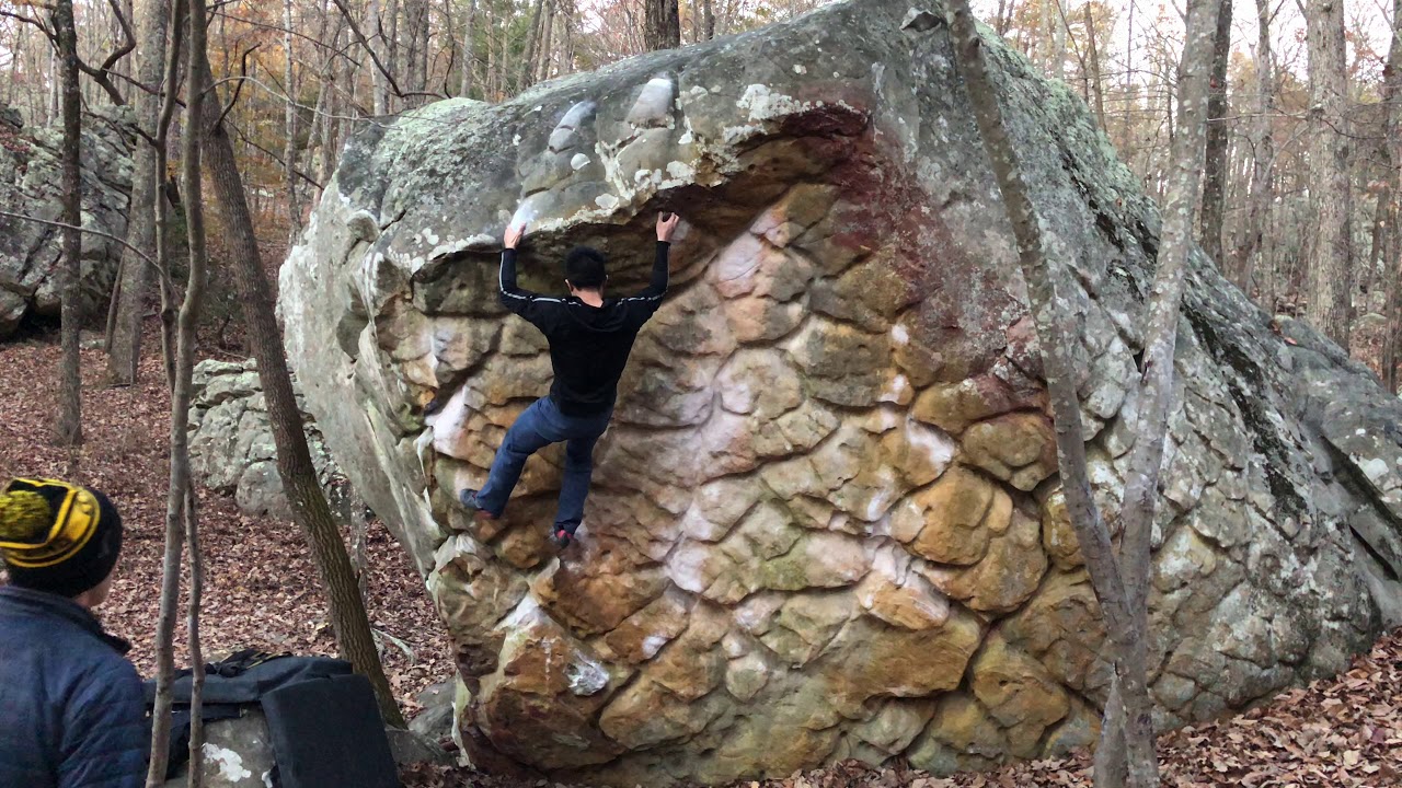 Golden Shower (V5) - Georgia Bouldering: Rocktown - YouTube