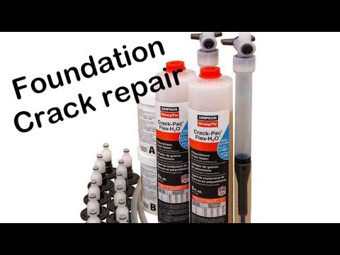 FOUNDATION CRACK REPAIR with SIMPSON STRONG TIE Crack-Pac epoxy - YouTube