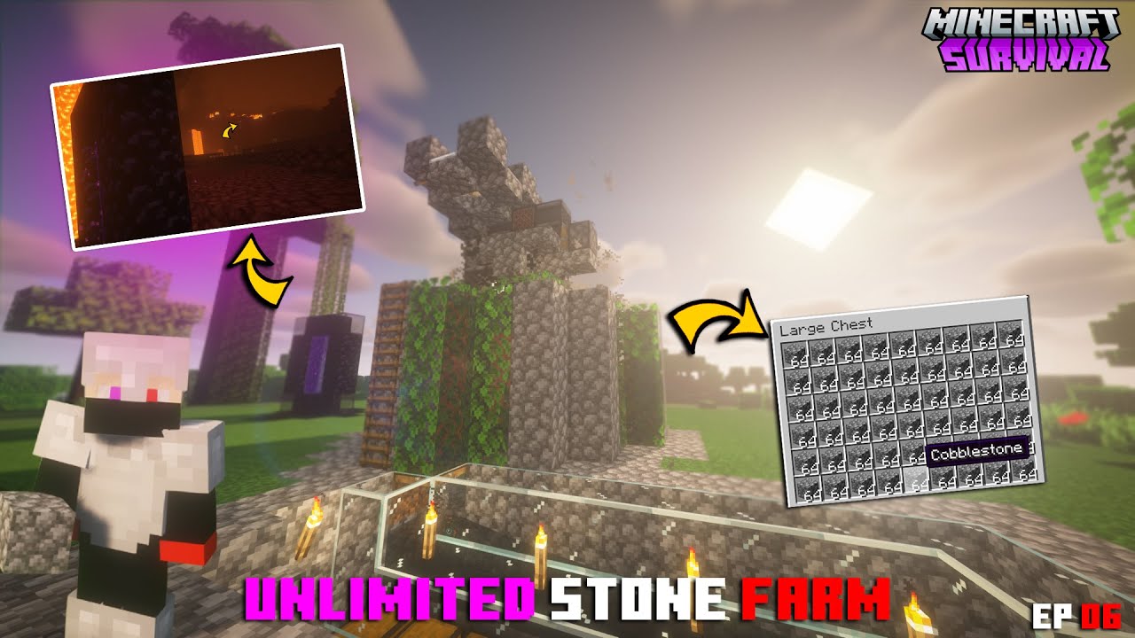 Unleashing an UNLIMITED Stone Farm in Minecraft Survival: My Epic First ...