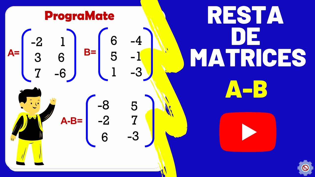 RESTA DE MATRICES - Ejemplos Resueltos | Álgebra Lineal - YouTube