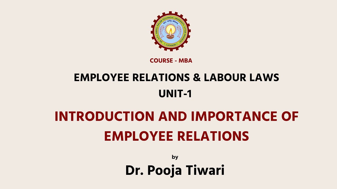 Emloyee relations & Labour Laws | Introduction & Importance of Employee ...