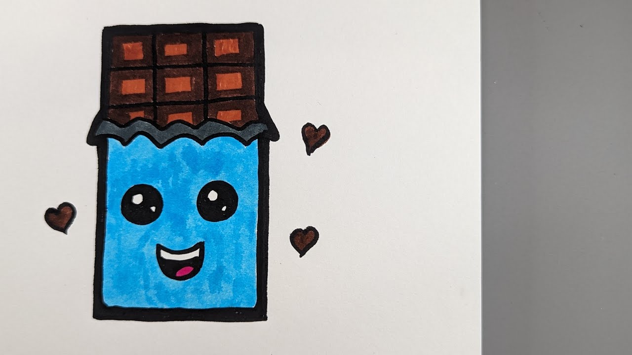 How To Draw a cute chocolate bar | Easy Step-by-Step Drawing Tutorial ...