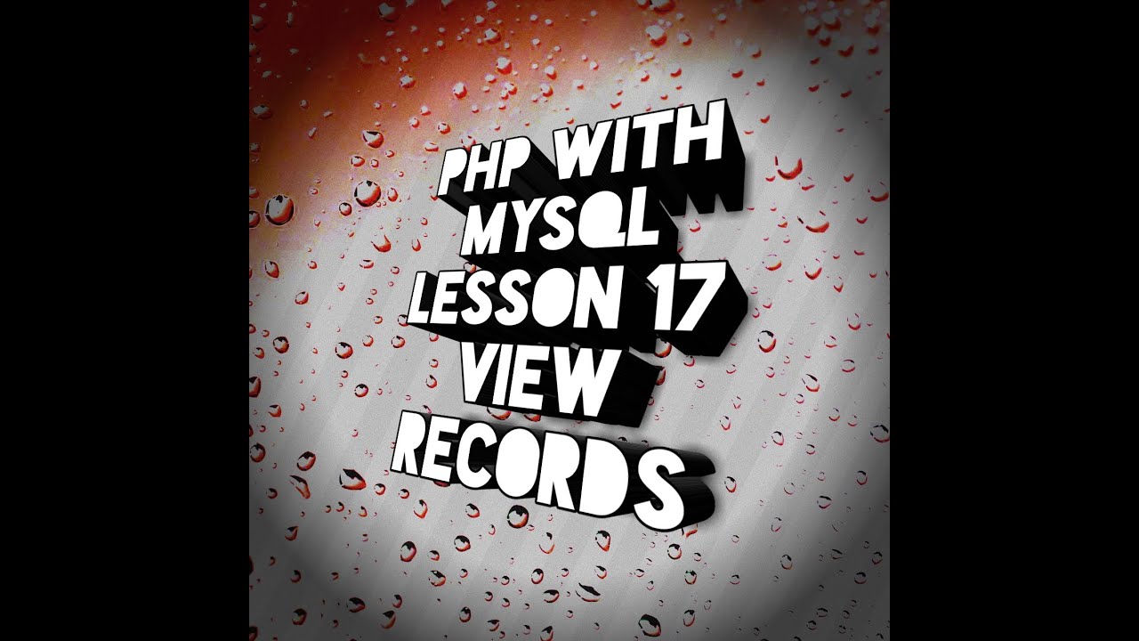 Php With Mysql View Records Youtube 5713
