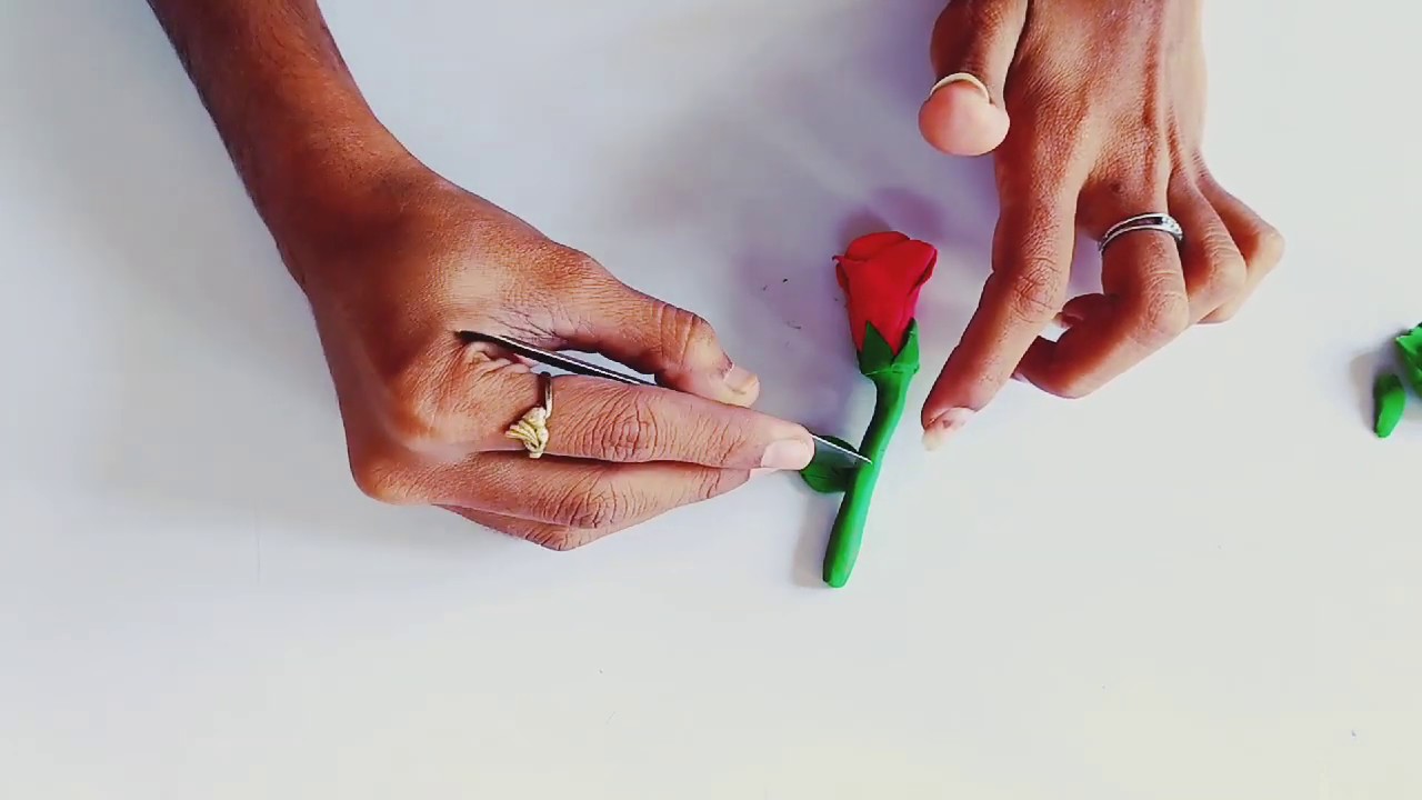 Rose Flower - Clay art - Clay activity - YouTube