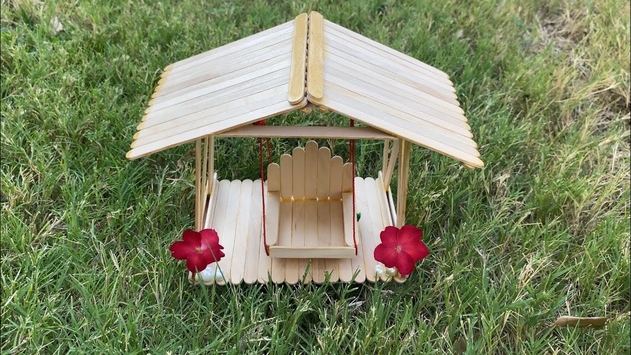 Easy popsicle stick swing!! - YouTube