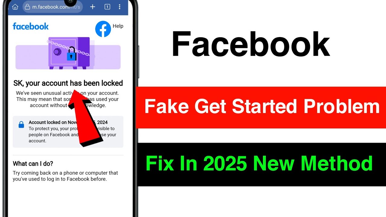 facebook fake get started option your account has been locked facebook ...