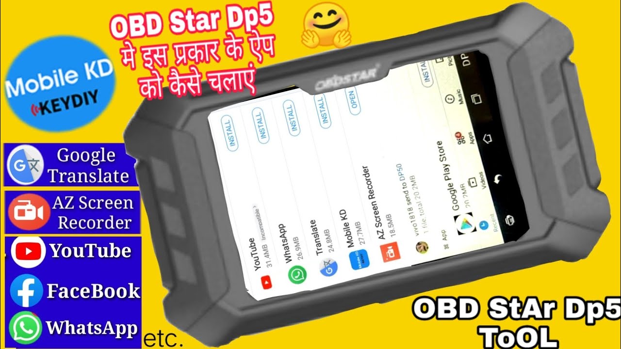 How to install Mobile KD and Screen Recorder App etc in OBD Star DP5 ...