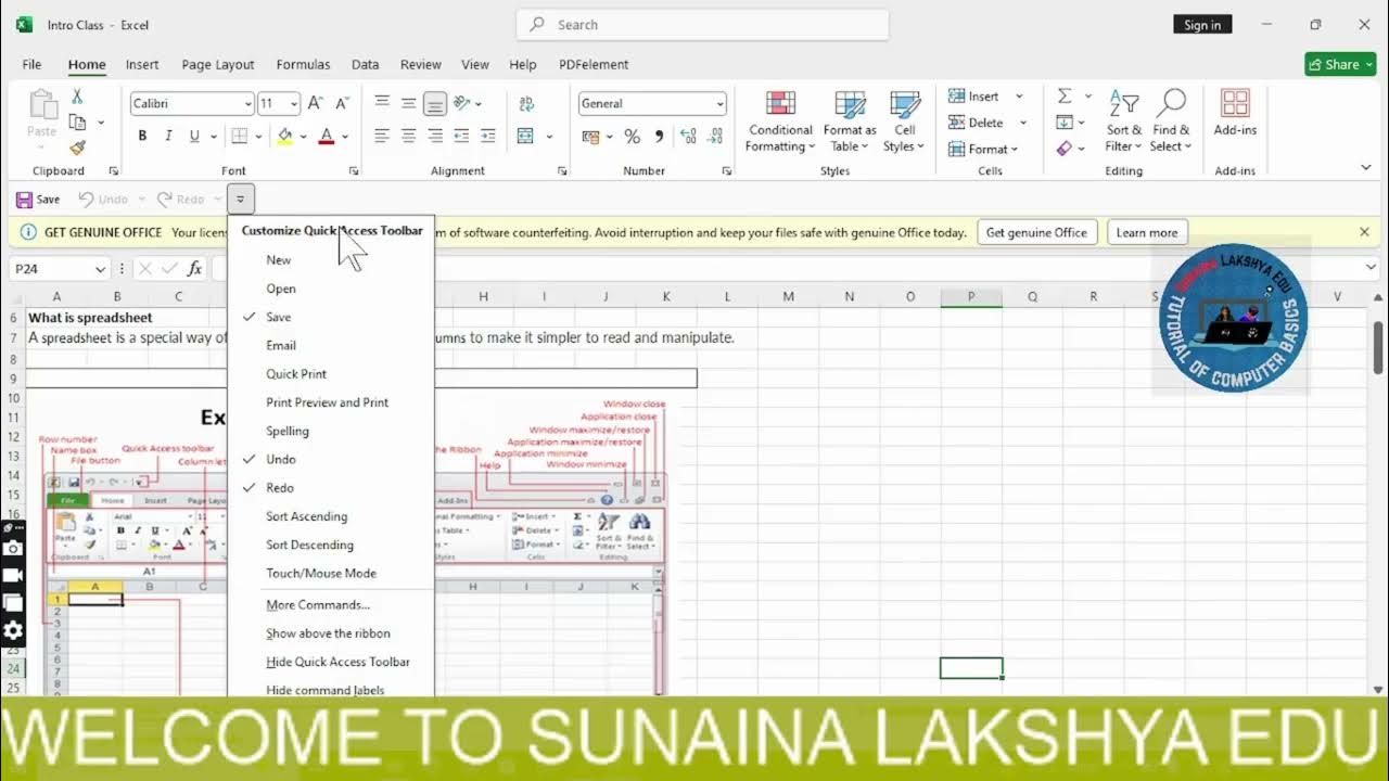 excel first day 1 - YouTube