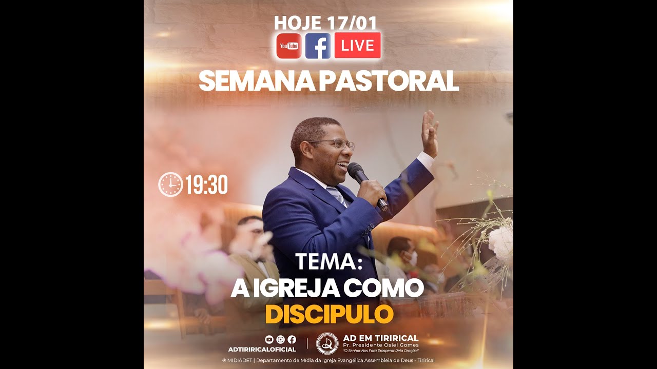 A Igreja Como Discípulo | Pr. Osiel Gomes | Quarta - Feira 17/01/2024 - YouTube