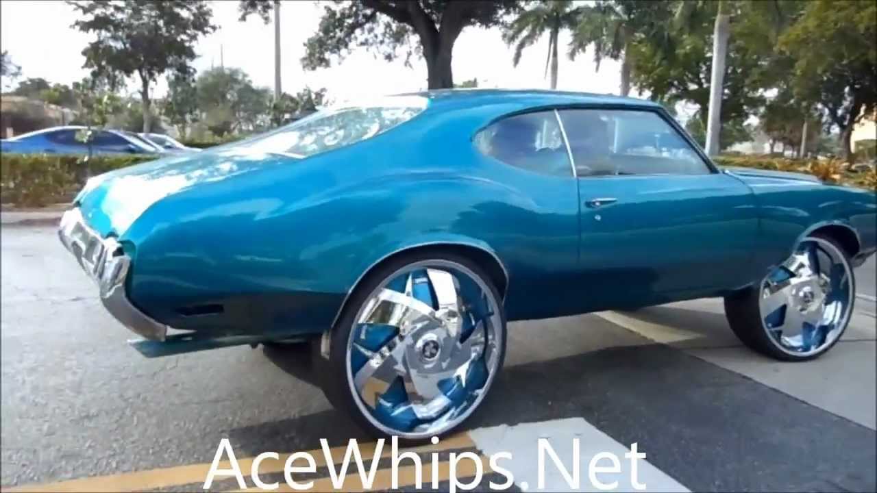 AceWhips.NET- 72 Teal Oldsmobile Cutlass on 28" DUB WU Floaters Lifted ...