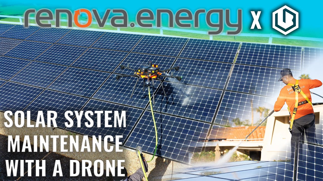 Cleaning Solar Panels With A Drone | Renova Energy X Lucid Bots - YouTube