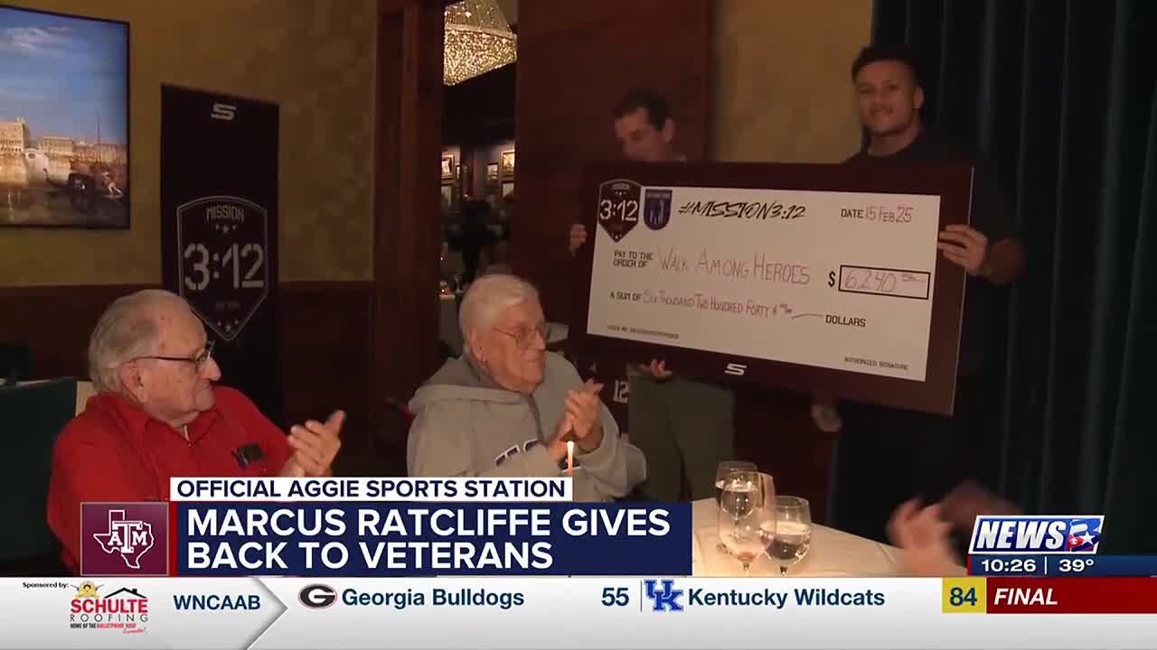 A&M’s Marcus Ratcliffe provides overseas trip for A&M veteran through ...