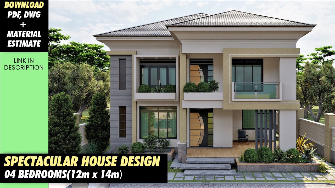 This Spectacular Modern House Design | 12m x 14m 2Storey (04 Bedroom ...