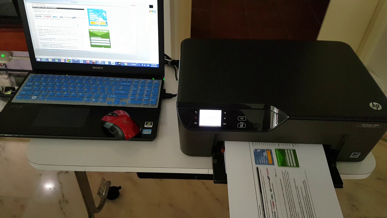 printing hp3250 with printer cable - YouTube