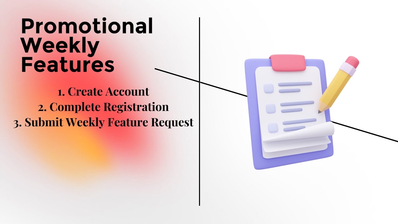 Website Promotional Weekly Features Program - Create Account ...
