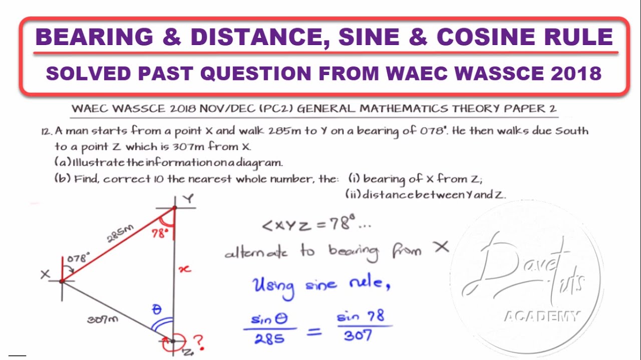 Bearing And Distances Sine And Cosine Rule Solved Example From