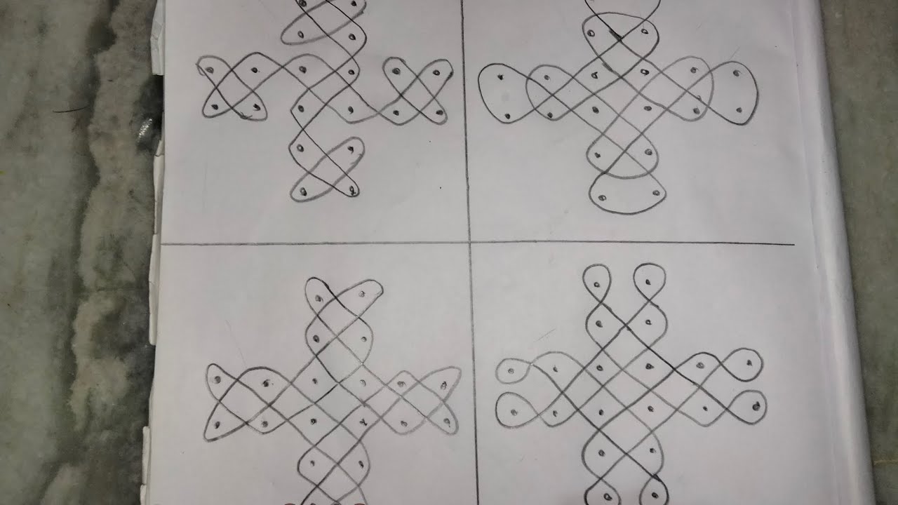 Very simple and easy Four 6*4 Dots Kolam for beginners| Kolam ...