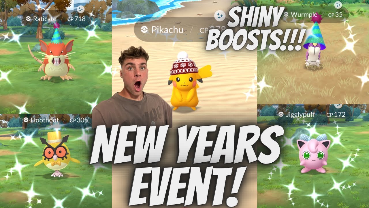 New Years Event In Pokemon Go with SHINY BOOSTS! (LIVE) - YouTube