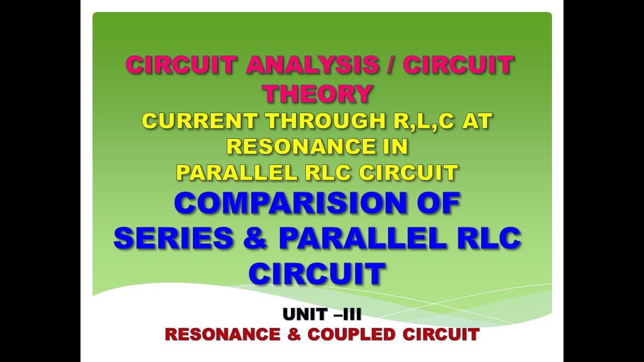 Comparison of series and parallel resonance | Comparison of series and ...