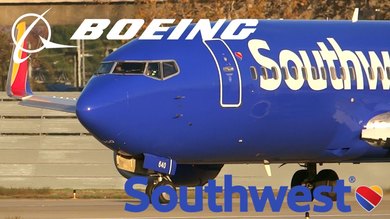 HD RARE Southwest Airlines 737-3H4 N640SW New Livery Takeoff from San ...
