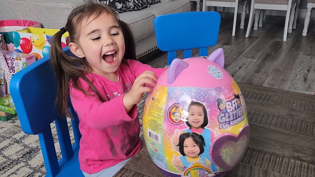 Ryan's World, Emma & Kate Surprise Egg opening Toys! - YouTube