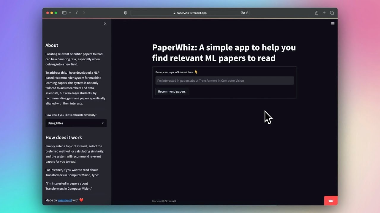 Paperwhiz: an NLP-based recommender system for machine learning paper ...