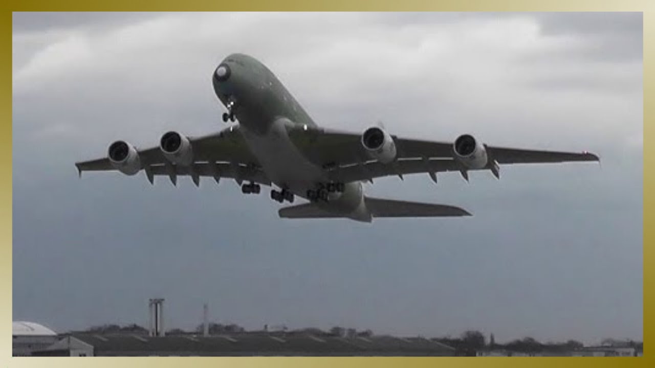 Unpainted EMIRATES Airbus A380 Takeoff - YouTube