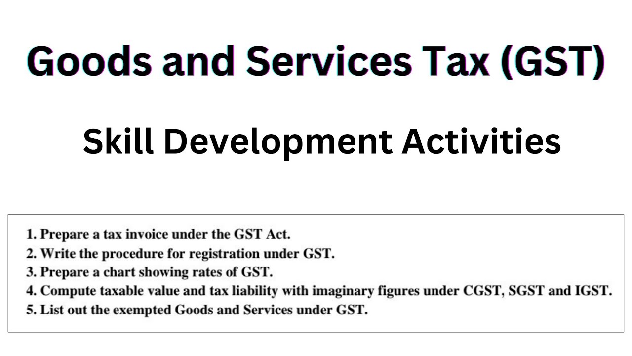 GST Skill Development Activities - YouTube