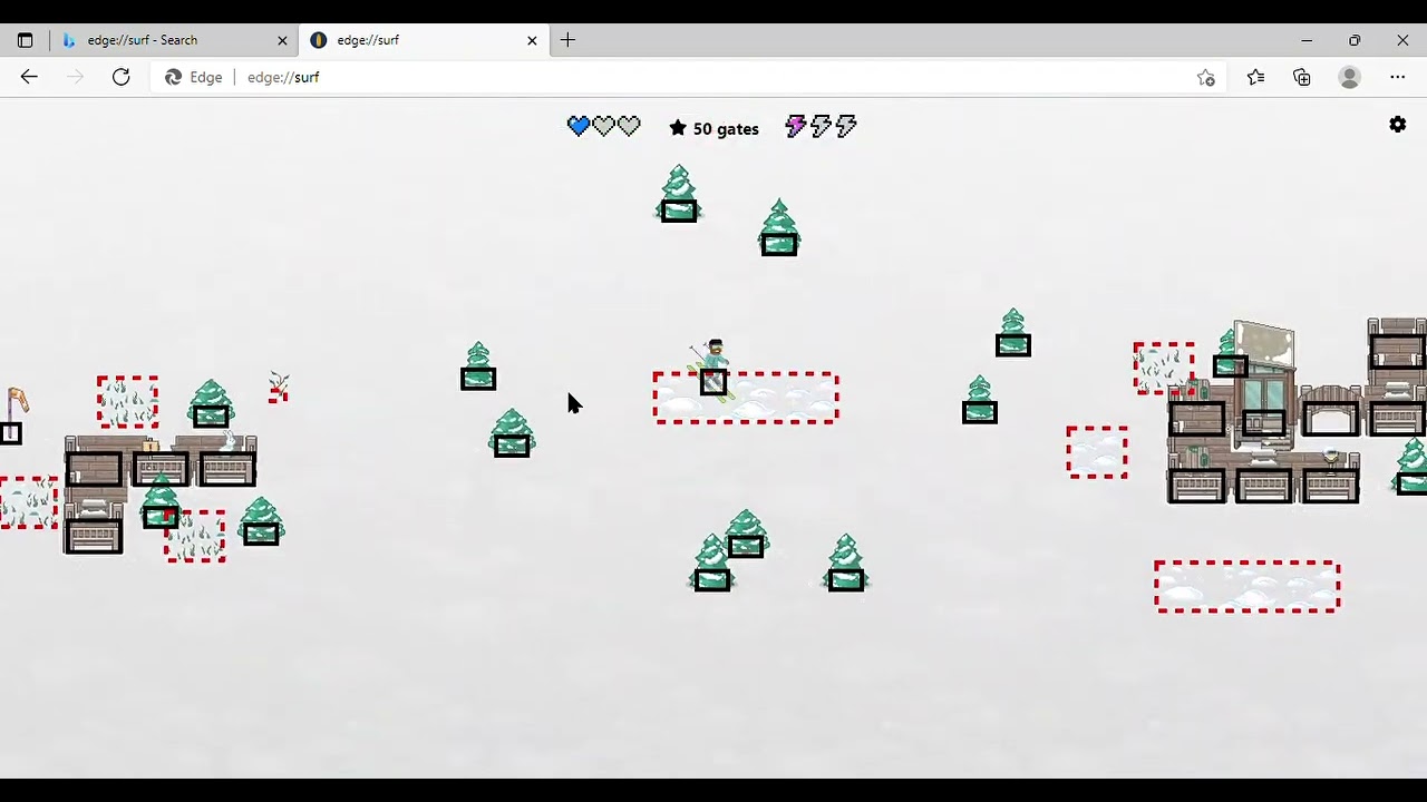 Skiing game (microsoft edge) omg high score - YouTube