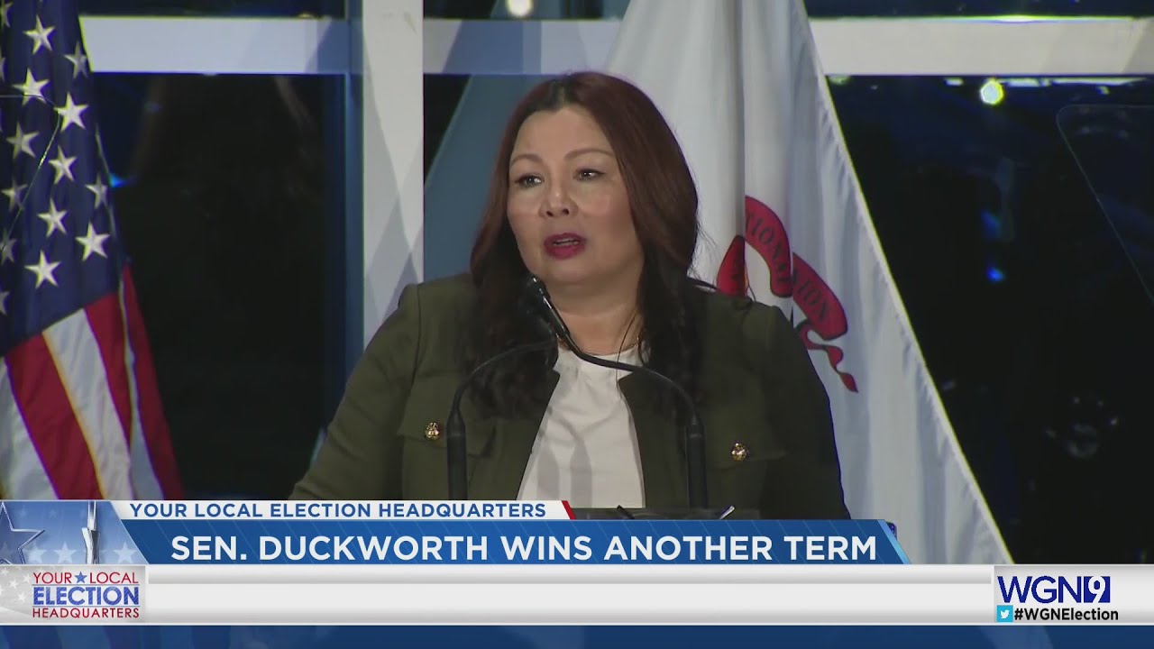 Senator Tammy Duckworth gives victory speech following 2022 Midterm ...