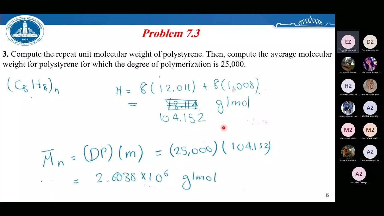 Tutorial 7 polymers Eng Engy MDP151s Structures & Properties of ...