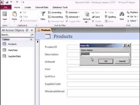 Creating Forms in Access 2010 Database - YouTube