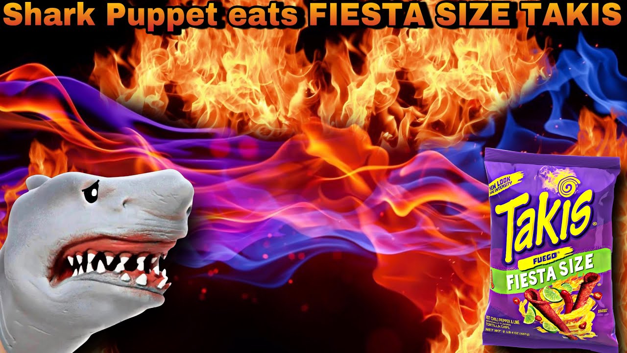 Shark Puppet FIESTA SIZE TAKIS - YouTube