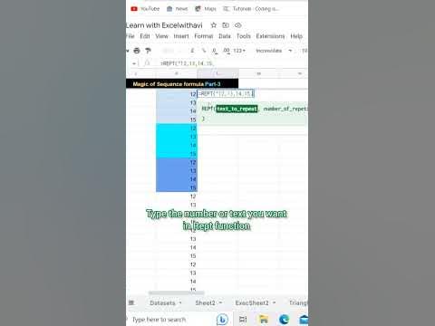 Create Repeated custom serial numbers in Google Sheets and Excel | Part-3 | Excelwithavi - YouTube