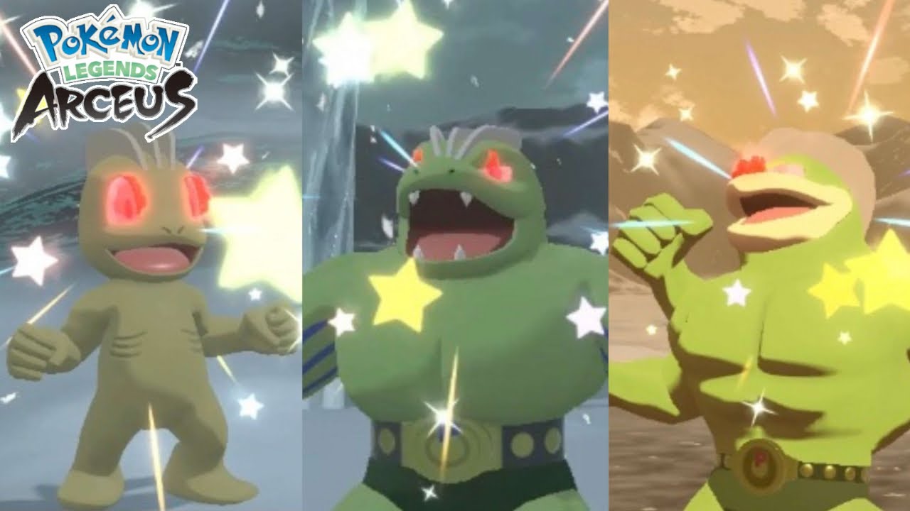 Catching Shiny Alpha Machamp’s Evolution Line - Pokémon Legends Arceus ...