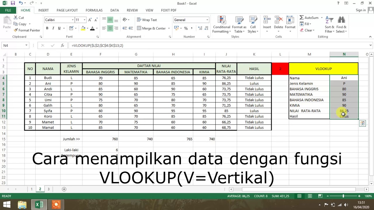 Belajar Excel Sumaveragecountififvlookuphlookup Youtube