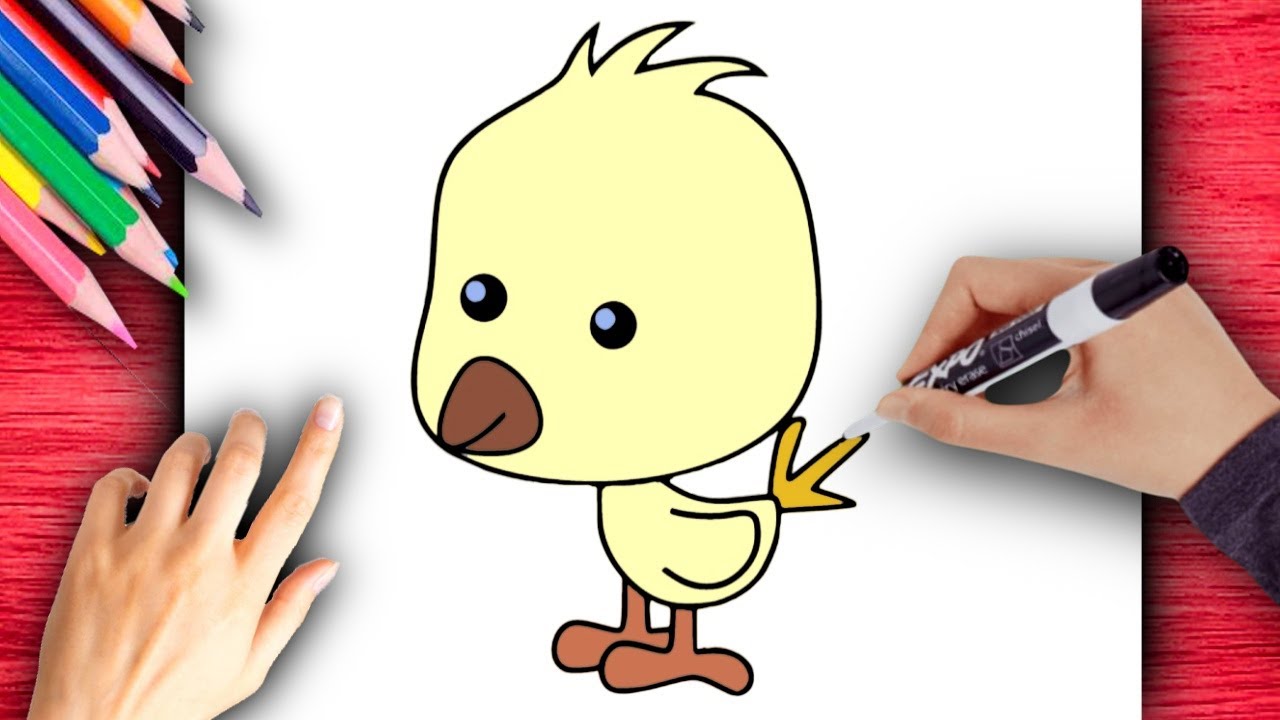 APRENDER A "CÓMO DIBUJAR UN POLLITO LINDO Y FÁCIL" - HOW TO DRAW A CUTE ...